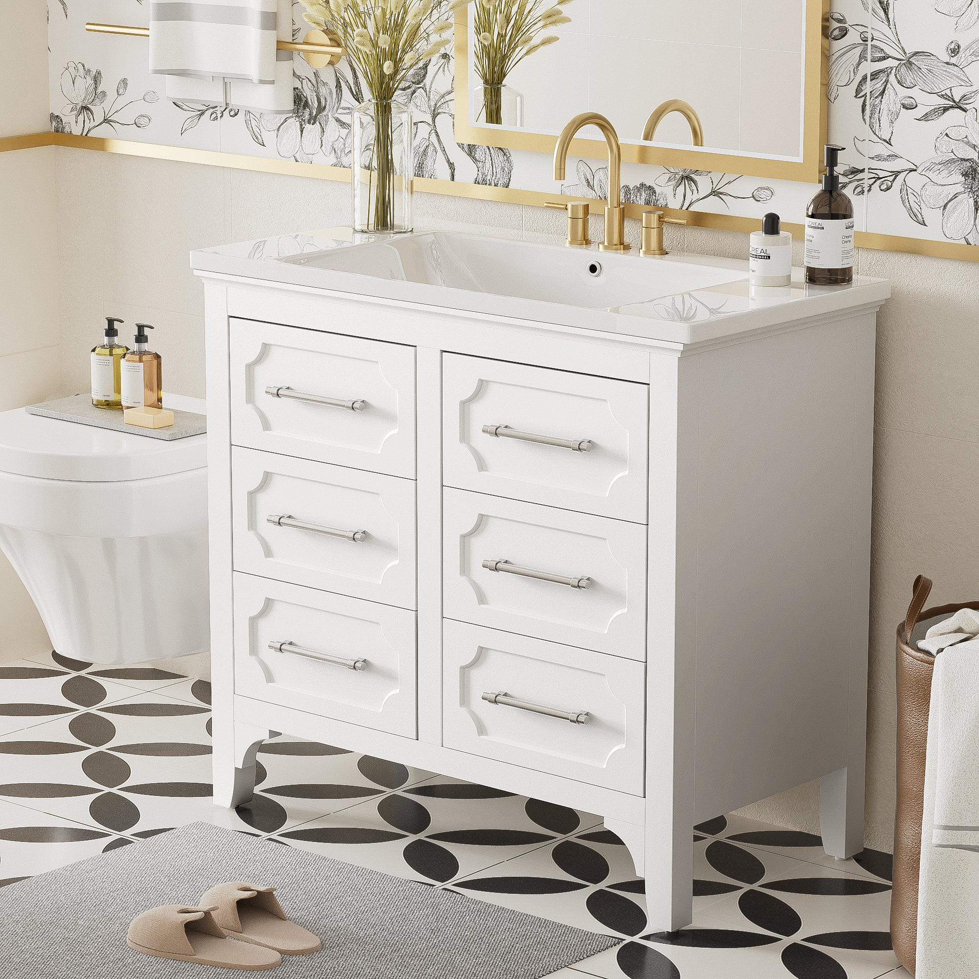 Winston Porter Artak 36 Bathroom Vanity With Resin Sink Free