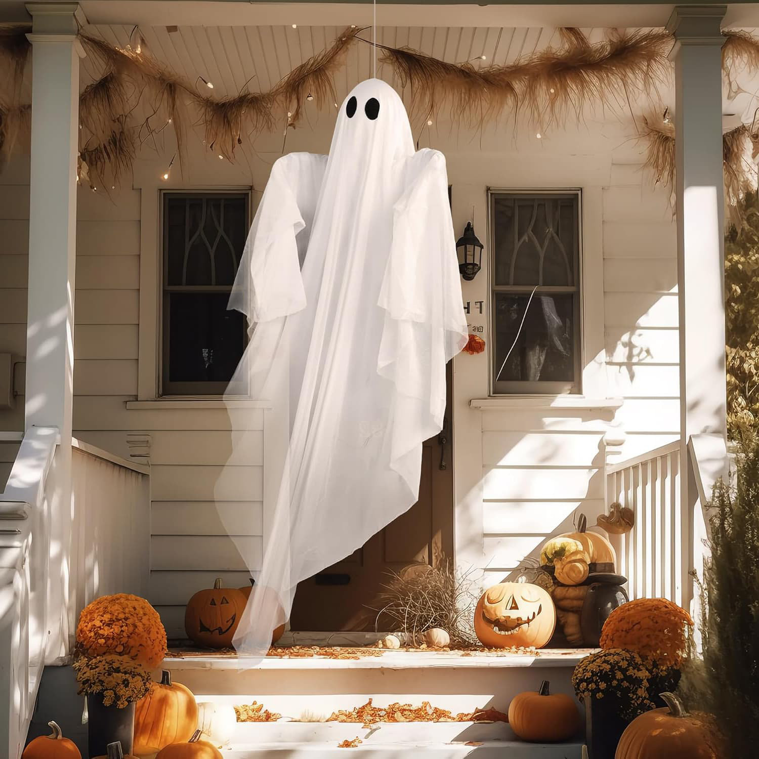 The Holiday Aisle® Halloween hanging ghosts with ghost LED lights ...