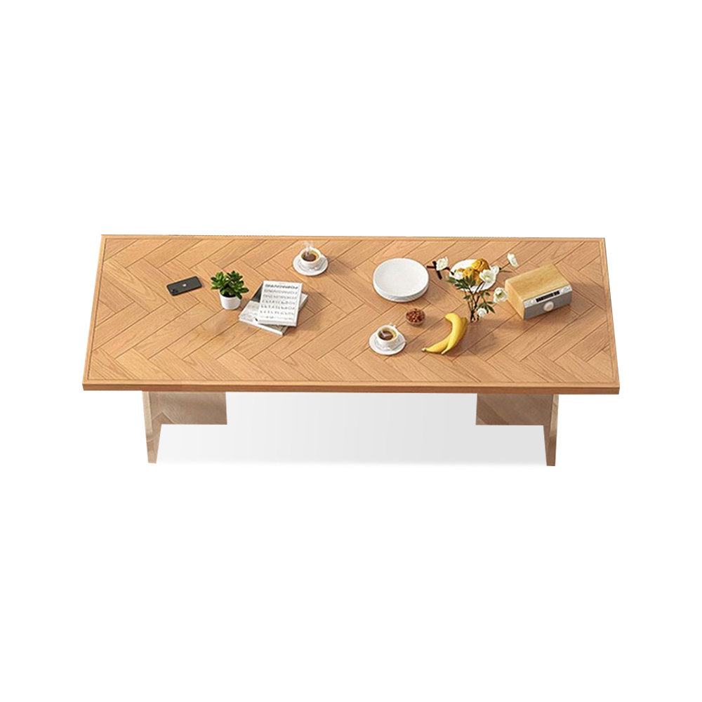 Open Edge Sports Burlywood Rectangular Solid Wood Acrylic Dining Table ...