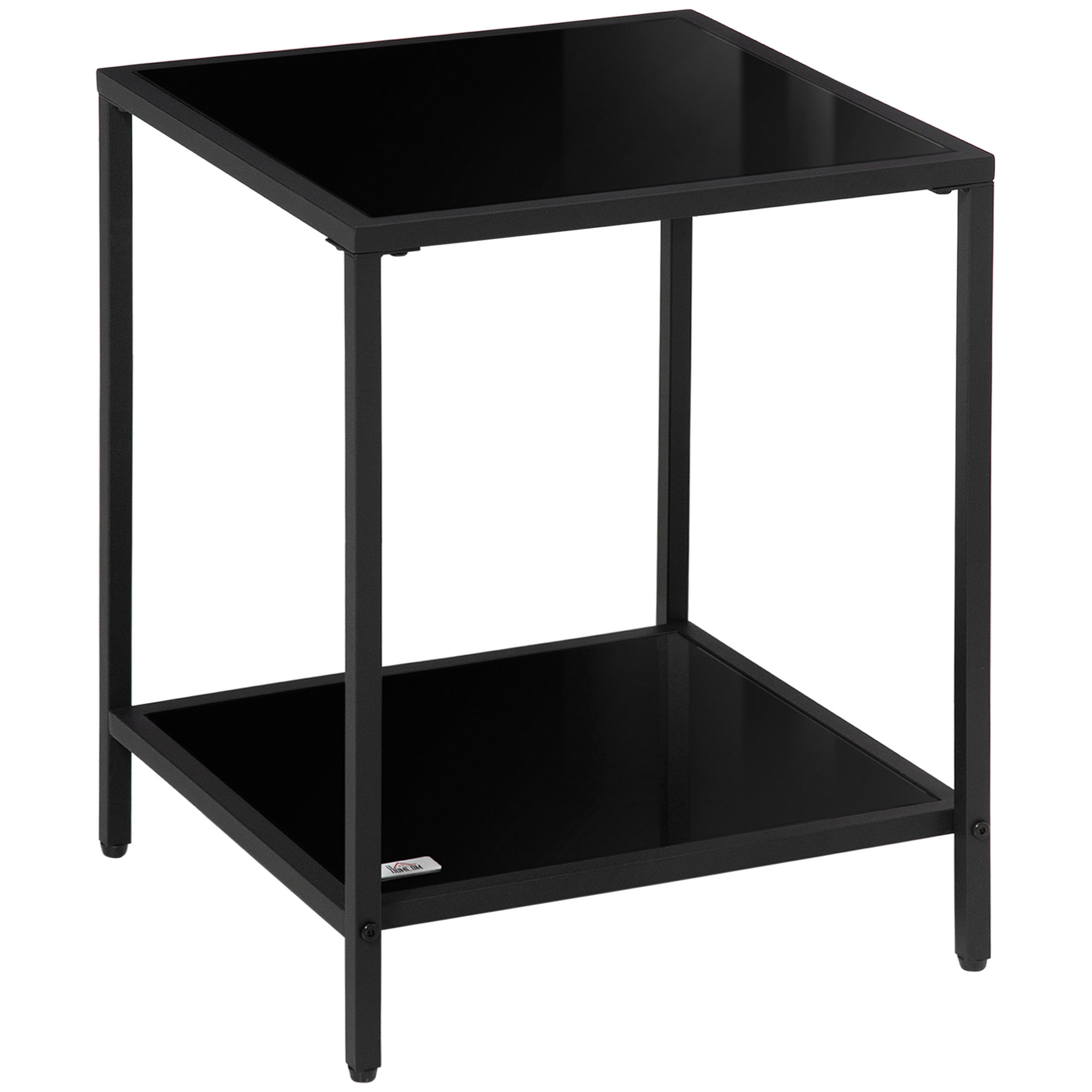 HOMCOM Glass Top Frame End Table | Wayfair.ie