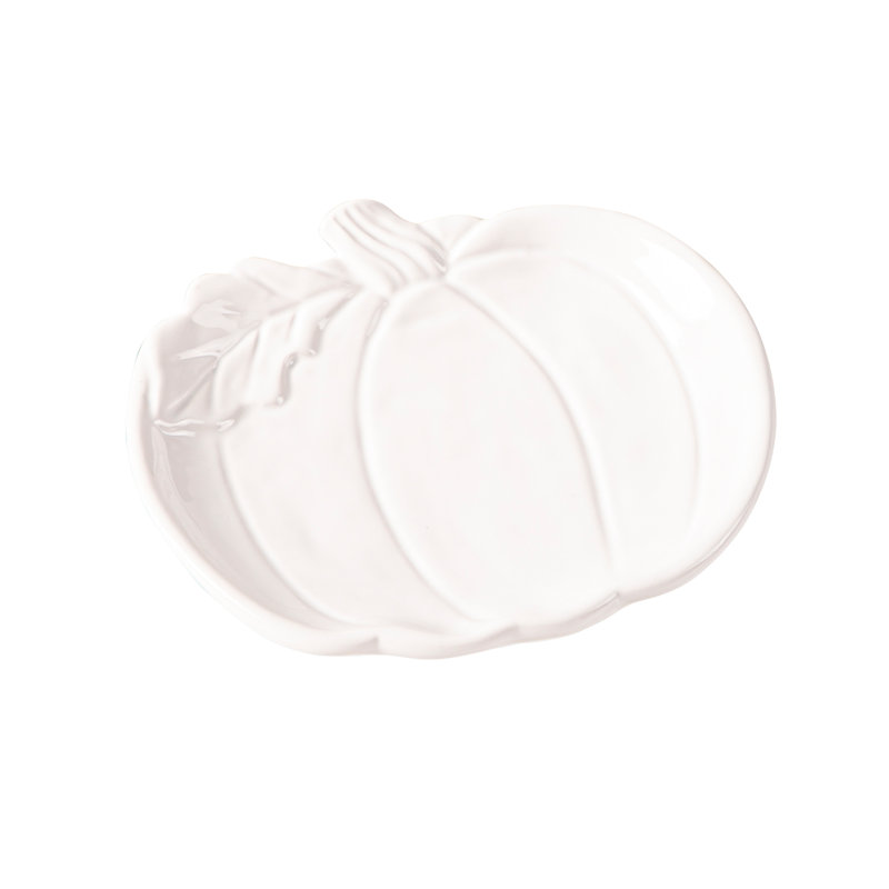 August Grove® Ceramic Pumpkin Shaped Appetizer Plates, Forest Finds ...
