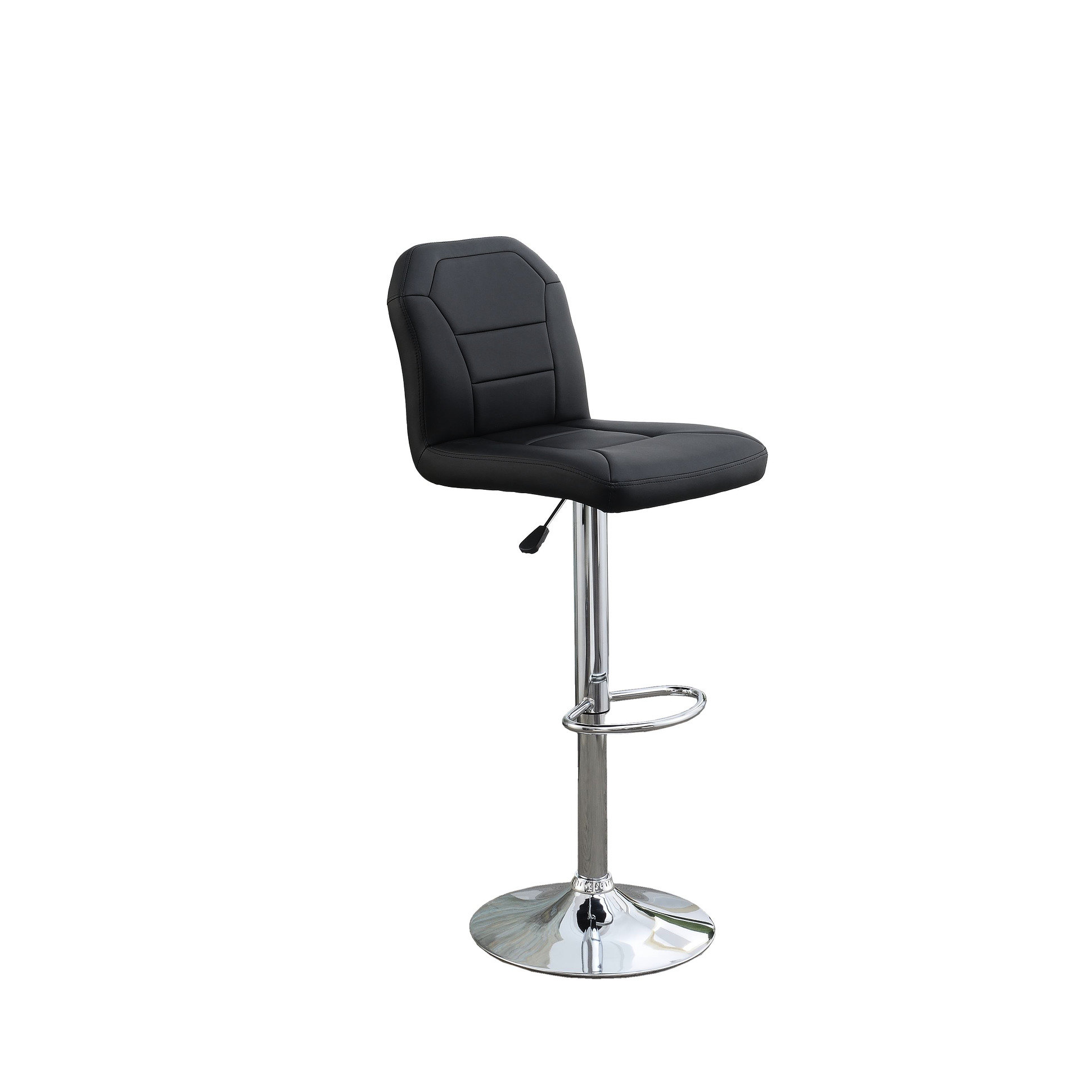 Ivy Bronx Elegant Black Faux Leather Bar Stool With Gas Lift Function ...