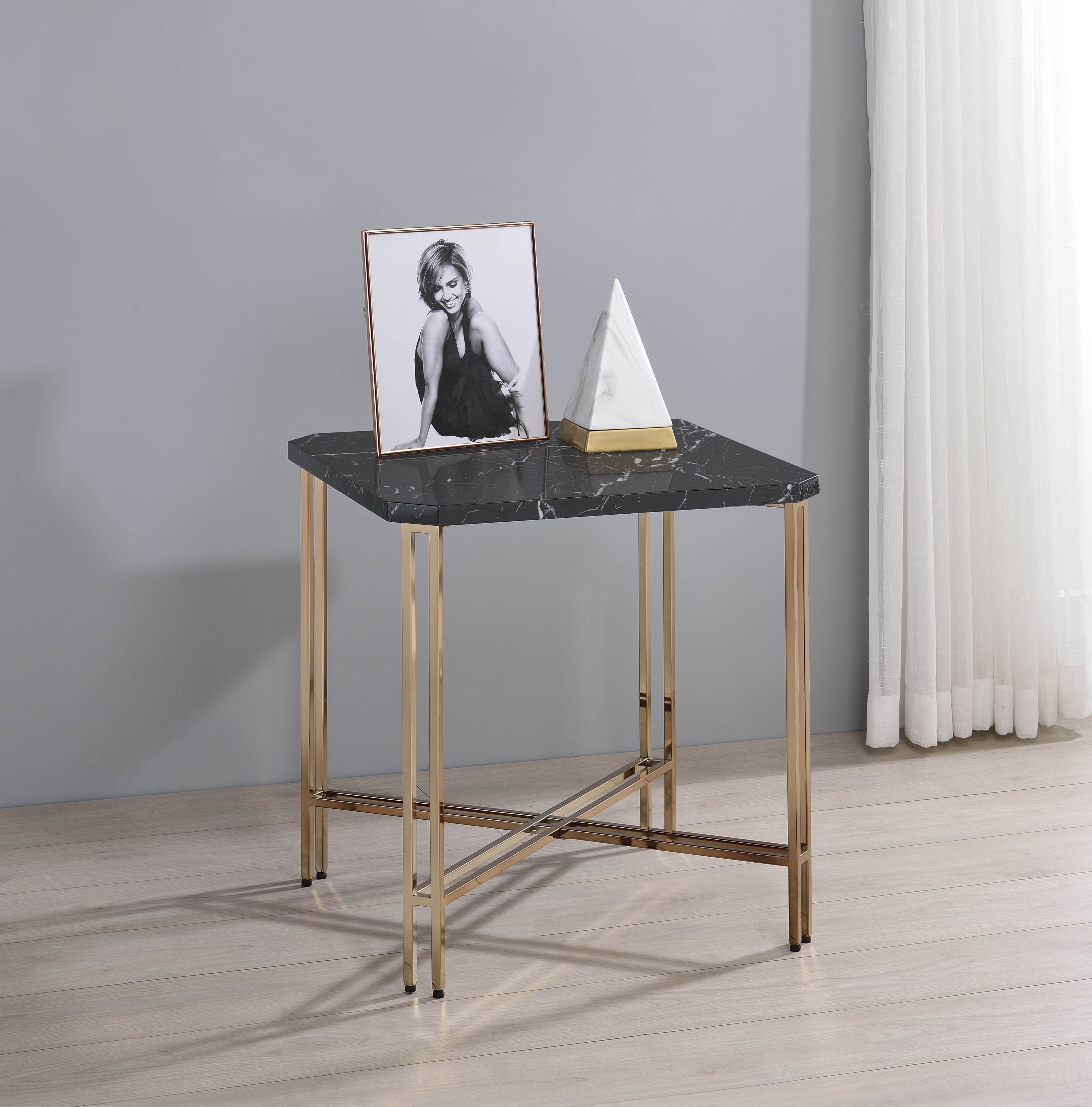 Everly Quinn Phyl Cross Legs End Table | Wayfair