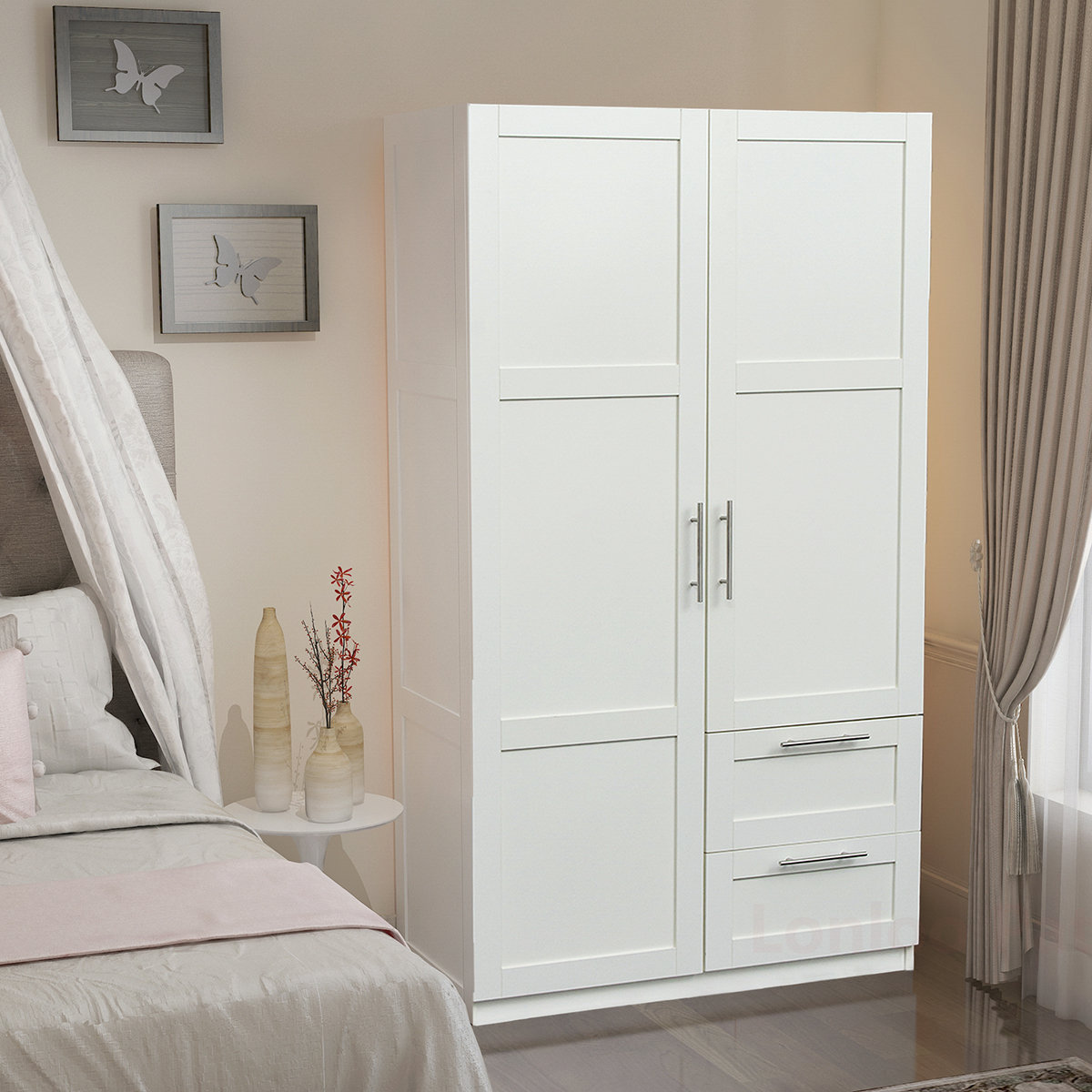 Latitude Run® Versatile High Wardrobe and Cabinet with Multiple Storage ...
