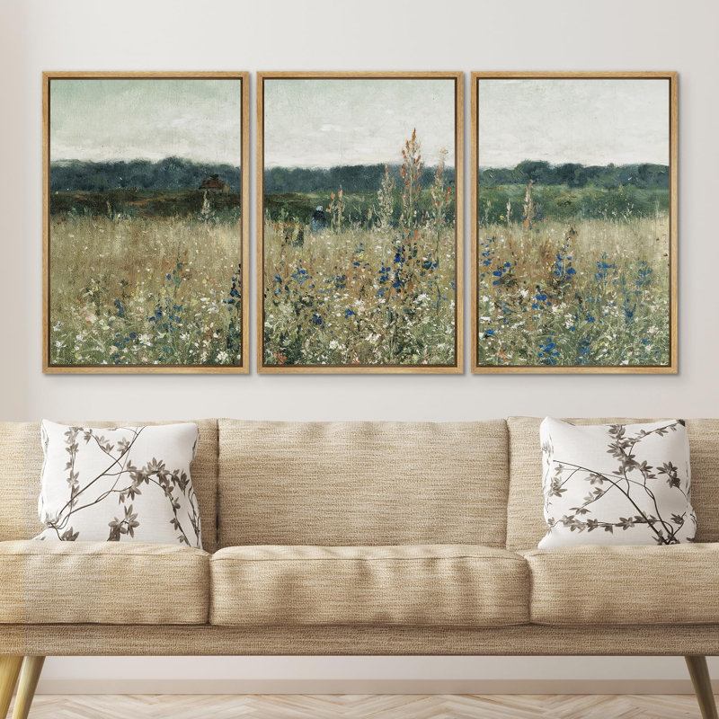 wall26 " Pastoral Fields Rustic Wildflower Countryside Floral Landscape ...