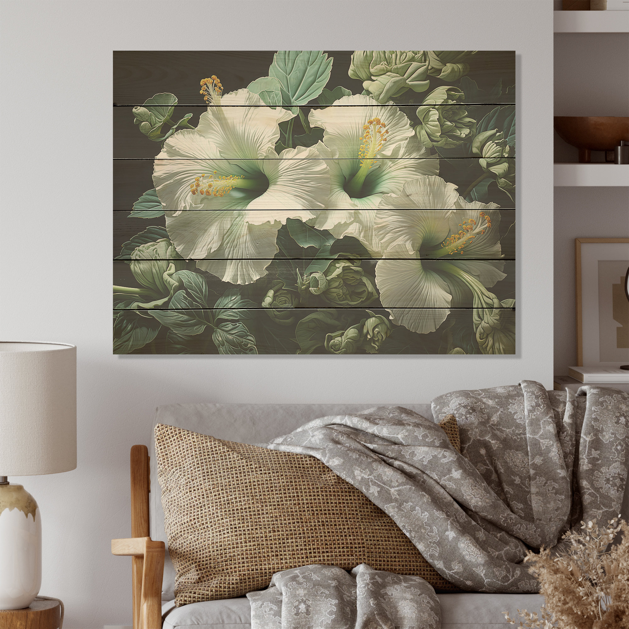 Lark Manor™ Green Hibiscus Realistic Splendor - Hibiscus Wood Wall Art ...