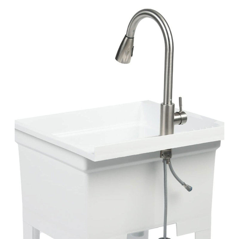 UTILITYSINKS Plastic 24" Compact Workshop Freestanding Laundry Sink ...