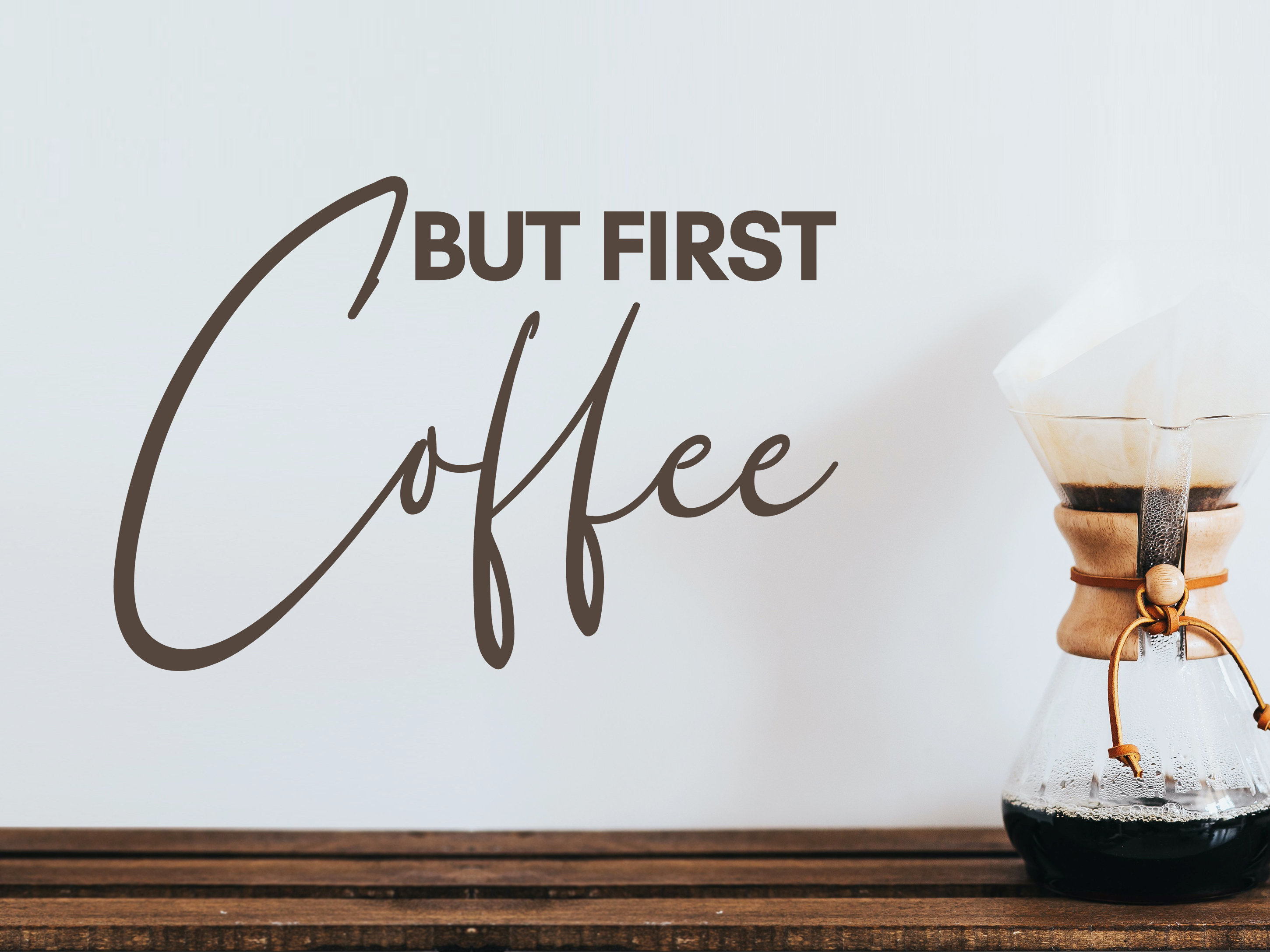 Story Of Home Decals But First Coffee Cursive | Kitchen Wall Decal ...