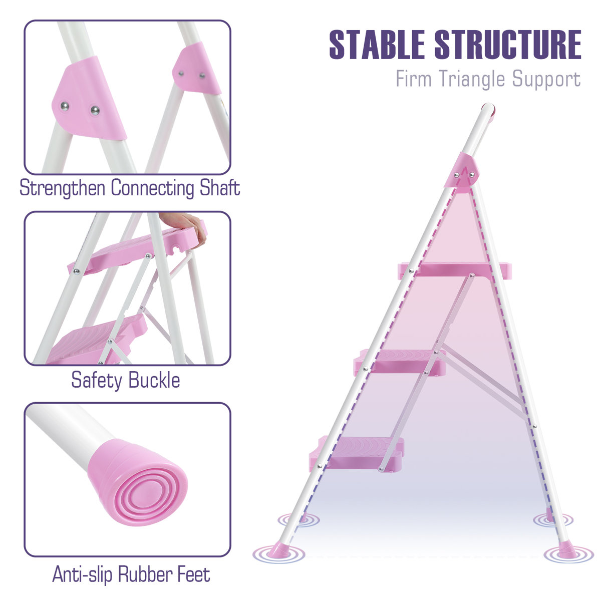 WFX Utility™ 3 - Step Ladder Metal Folding Step Stool,Ladder & Reviews ...
