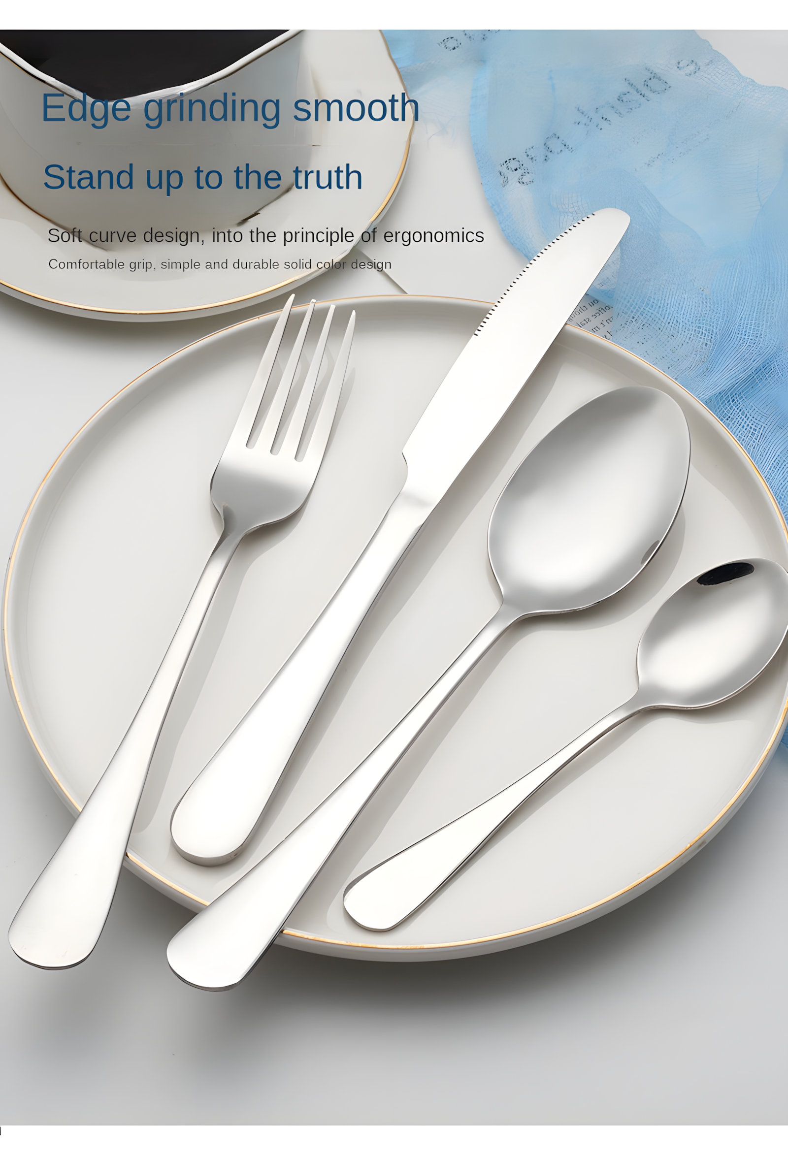 Hokku Designs 48-Piece Stainless Steel Cutlery Set For Steak Knives ...