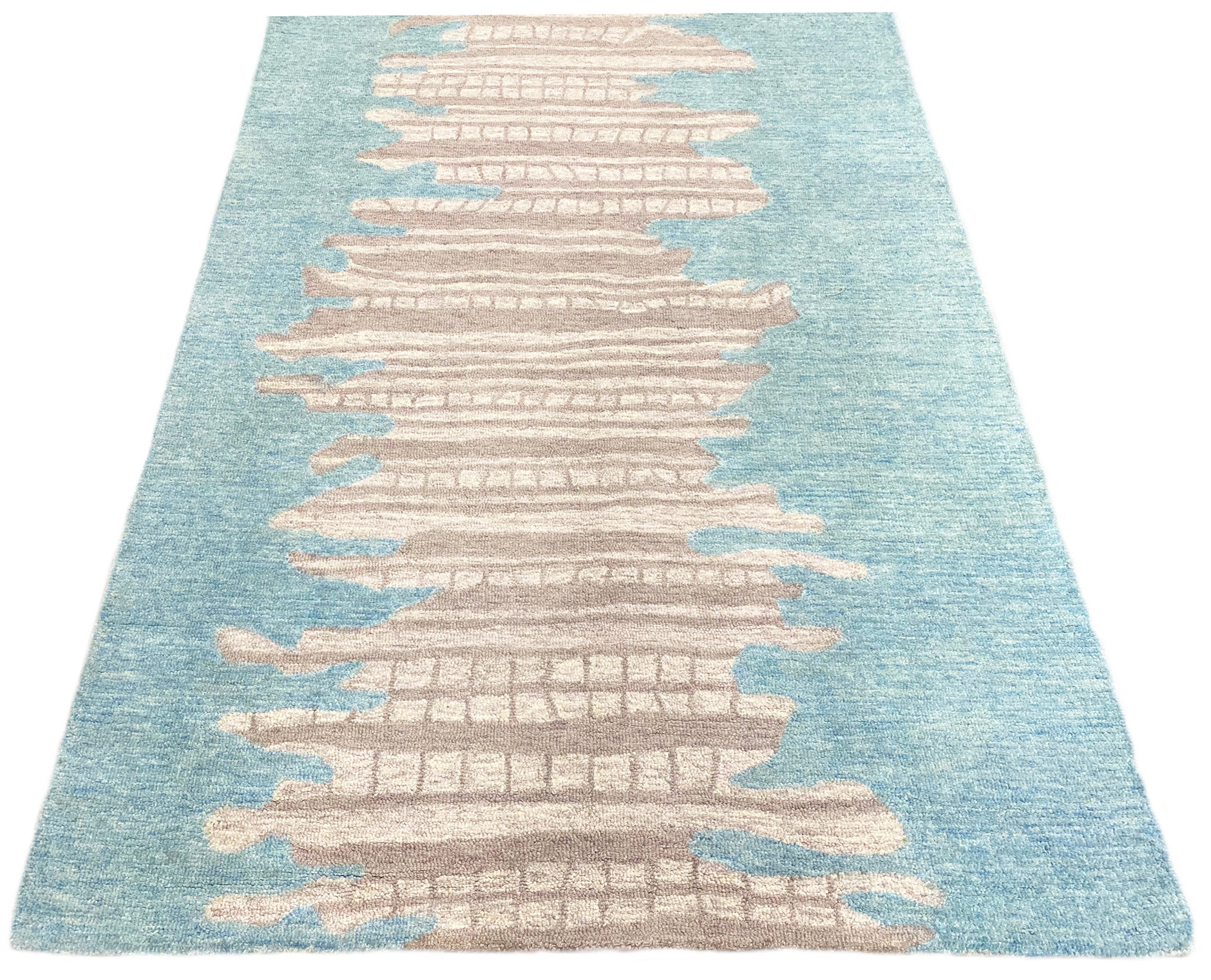 Rosecliff Heights Braunstein Handmade Tufted Wool Blue Area Rug | Wayfair