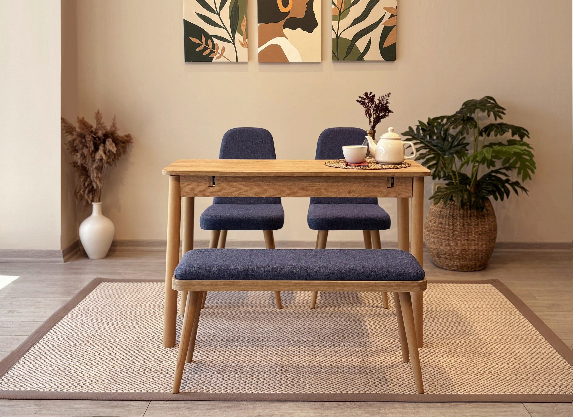 George Oliver Duguay Extendable Dining Table & Chairs Set (4 Pieces ...