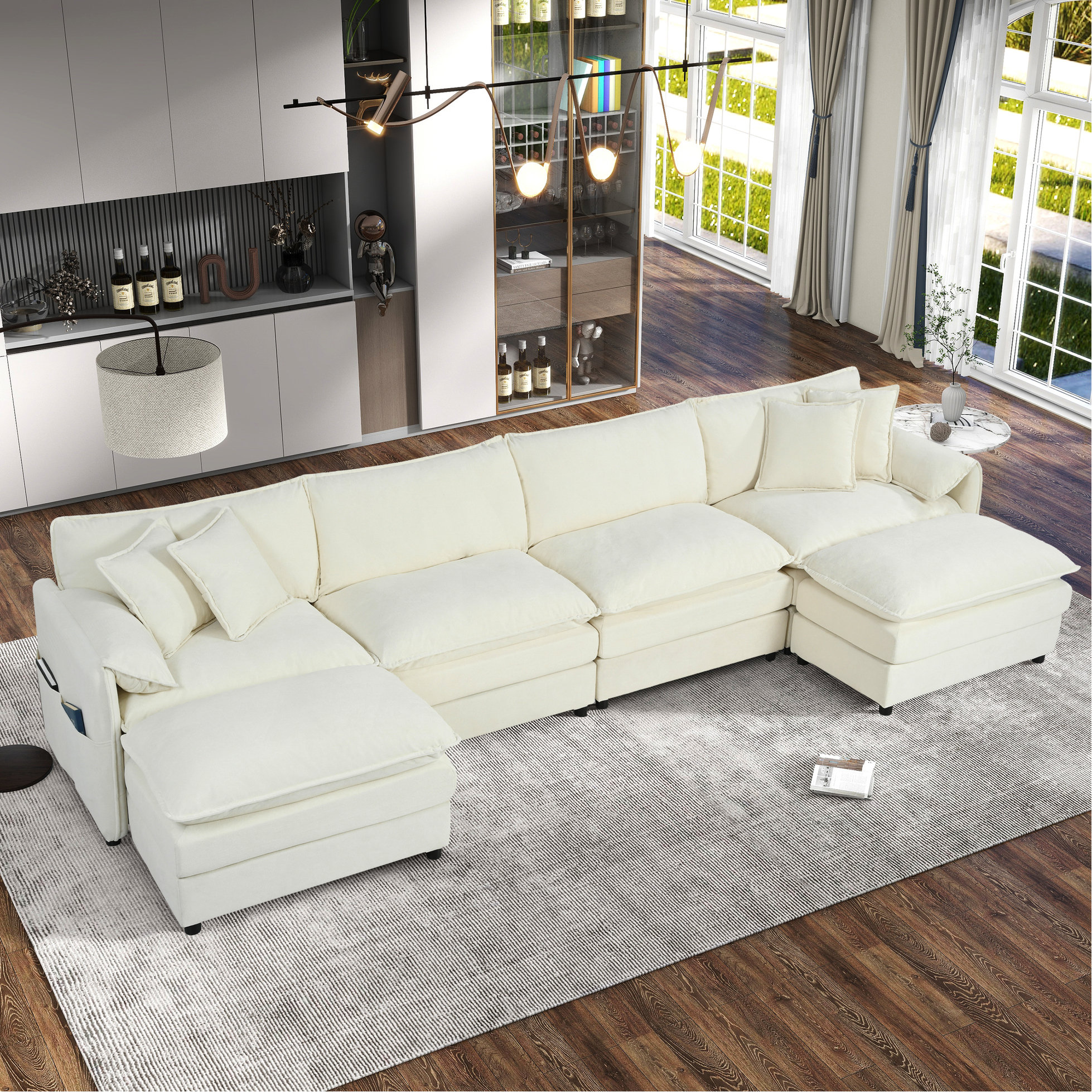 Latitude Run® Upholstered , 4 Chenille Couch With Extra Deep Seat For ...