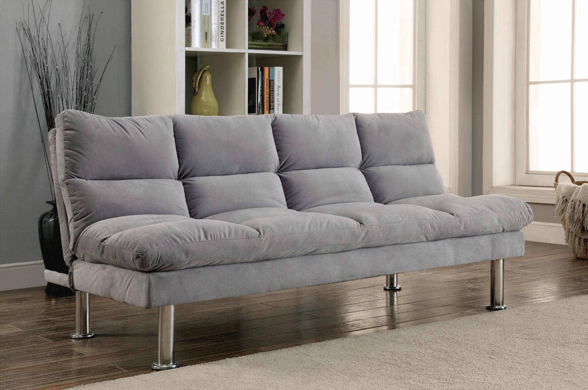 Red Barrel Studio Contemporary Style Futon Bed Microfabric Converted ...
