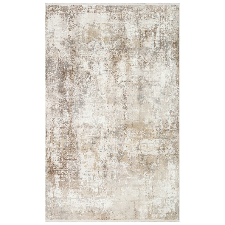 Williston Forge Anayssa Abstract Machine Woven 240cm X 340cm Beige Area ...