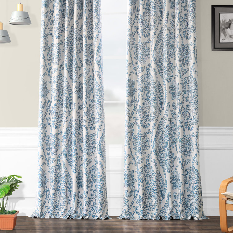 Lark Manor Alexiyana Vintage Paisley Room Darkening Curtains For ...
