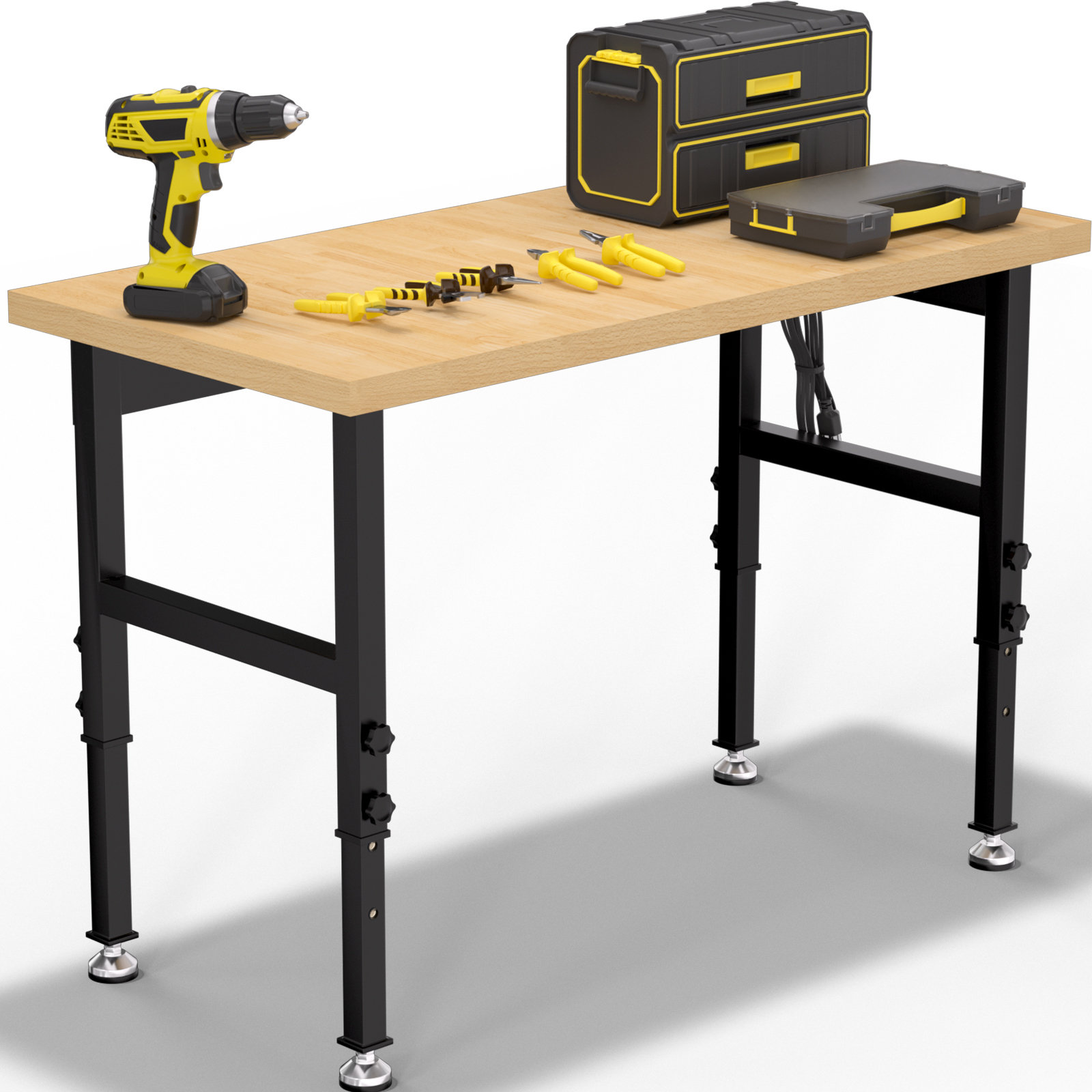 Latitude Run® Adjustable Height Heavy Duty Workbench With Wheels For ...