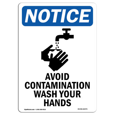 SignMission Osha Notice Avoid Contamination Sign with Symbol | Wayfair