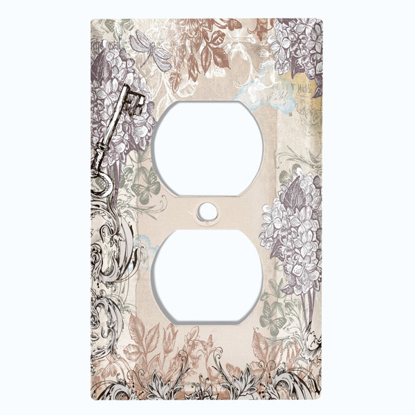 WorldAcc Metal Light Switch Plate Outlet Cover (Vintage Damask Flower ...
