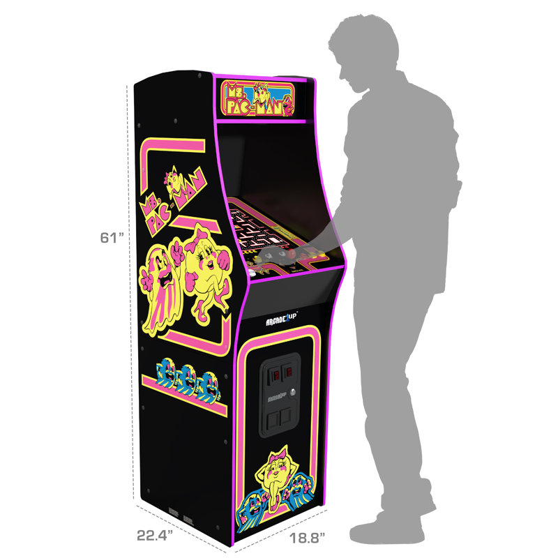Arcade 1Up Ms. Pac-man Deluxe Black Arcade Machine 14 Games In 1 ...