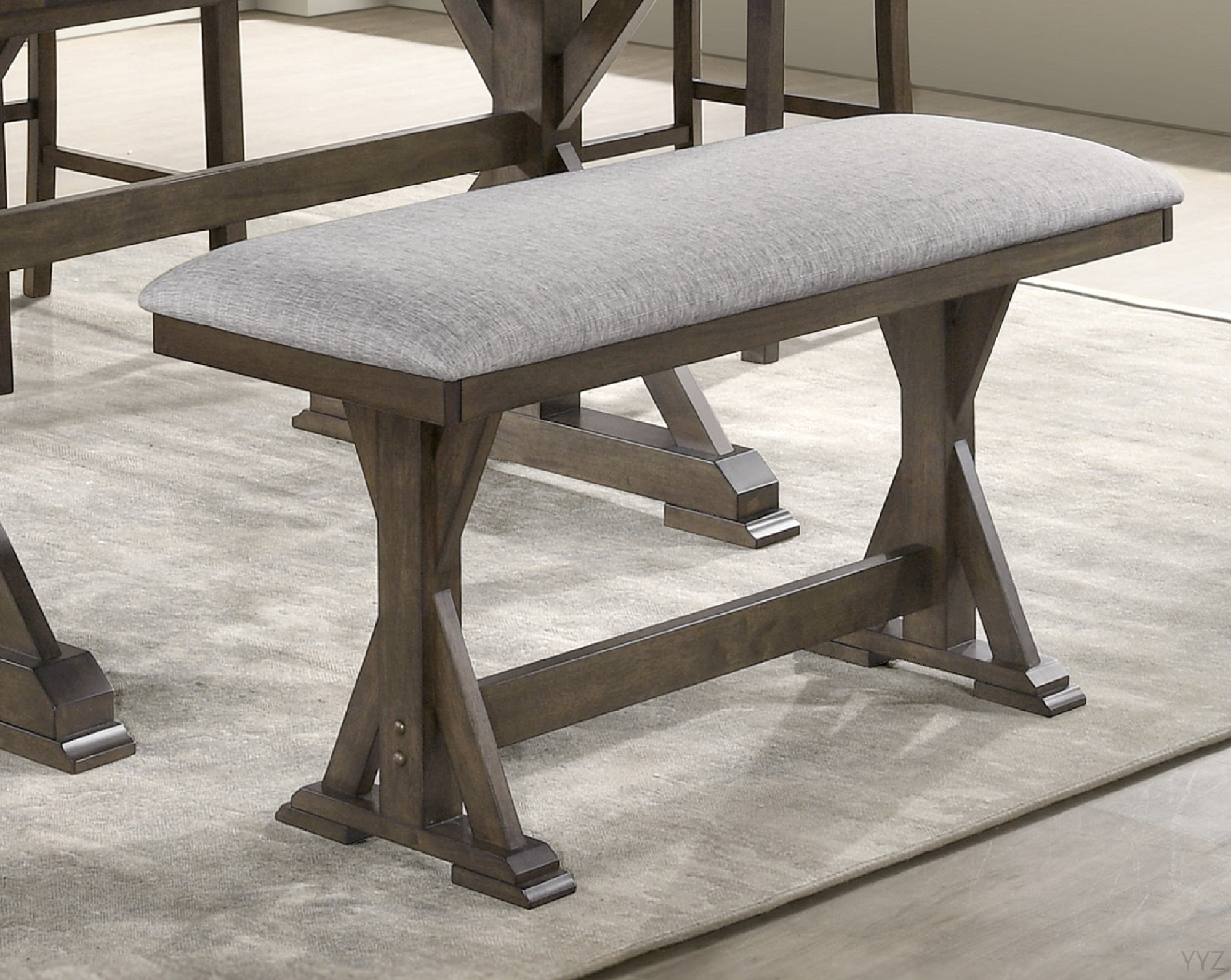 One Allium Way® 1Pc Rustic Upholstered Counter Height Dining Bench Rich ...