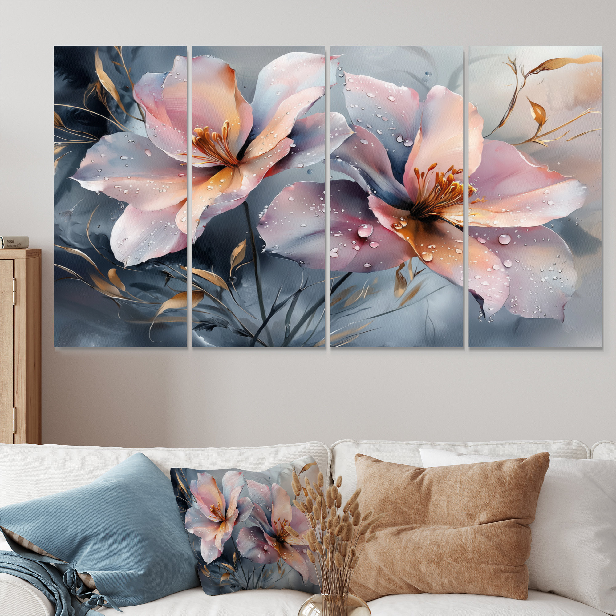 Red Barrel Studio® Chinese Ink Abstract Fuschia Flowers II - Fuchsia ...