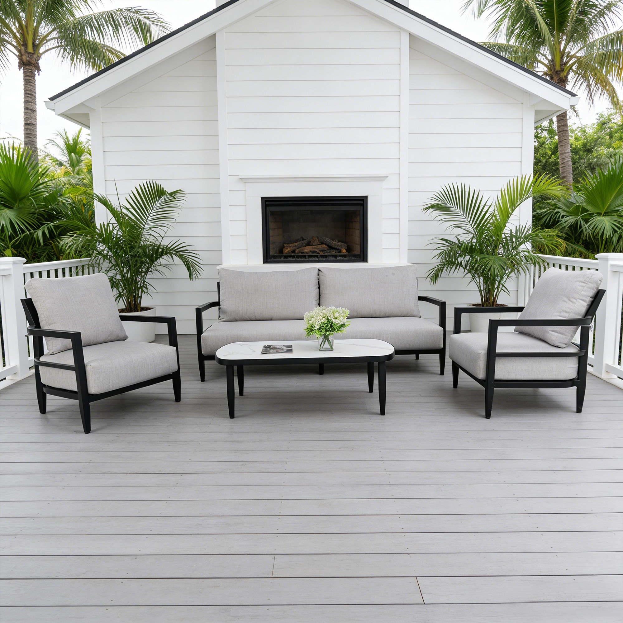 Latitude Run® 4 Piece Outdoor Conversation Furniture Set | Wayfair