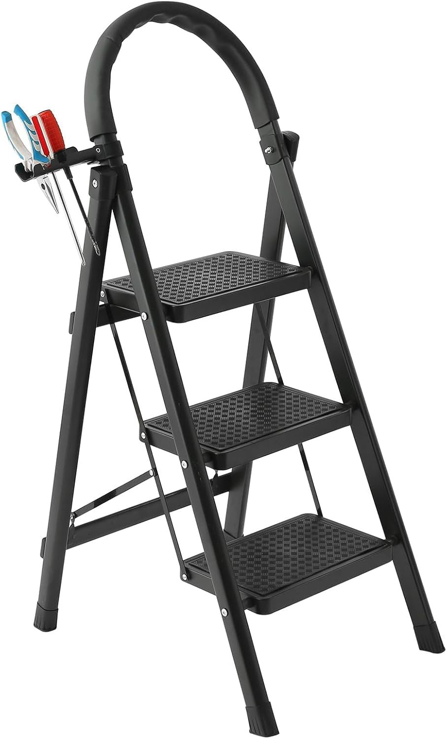 17 Stories Step Ladder 3 Step Folding, 330Lbs Load Capacity 3 Step ...