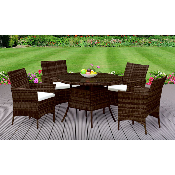 Sol 27 Outdoor Ballast 4 Seater Dining Set with Cushions & Reviews ...