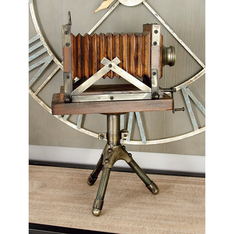 17 Stories Wood Camera Film Decorative Brown Sculpture & Reviews | Wayfair