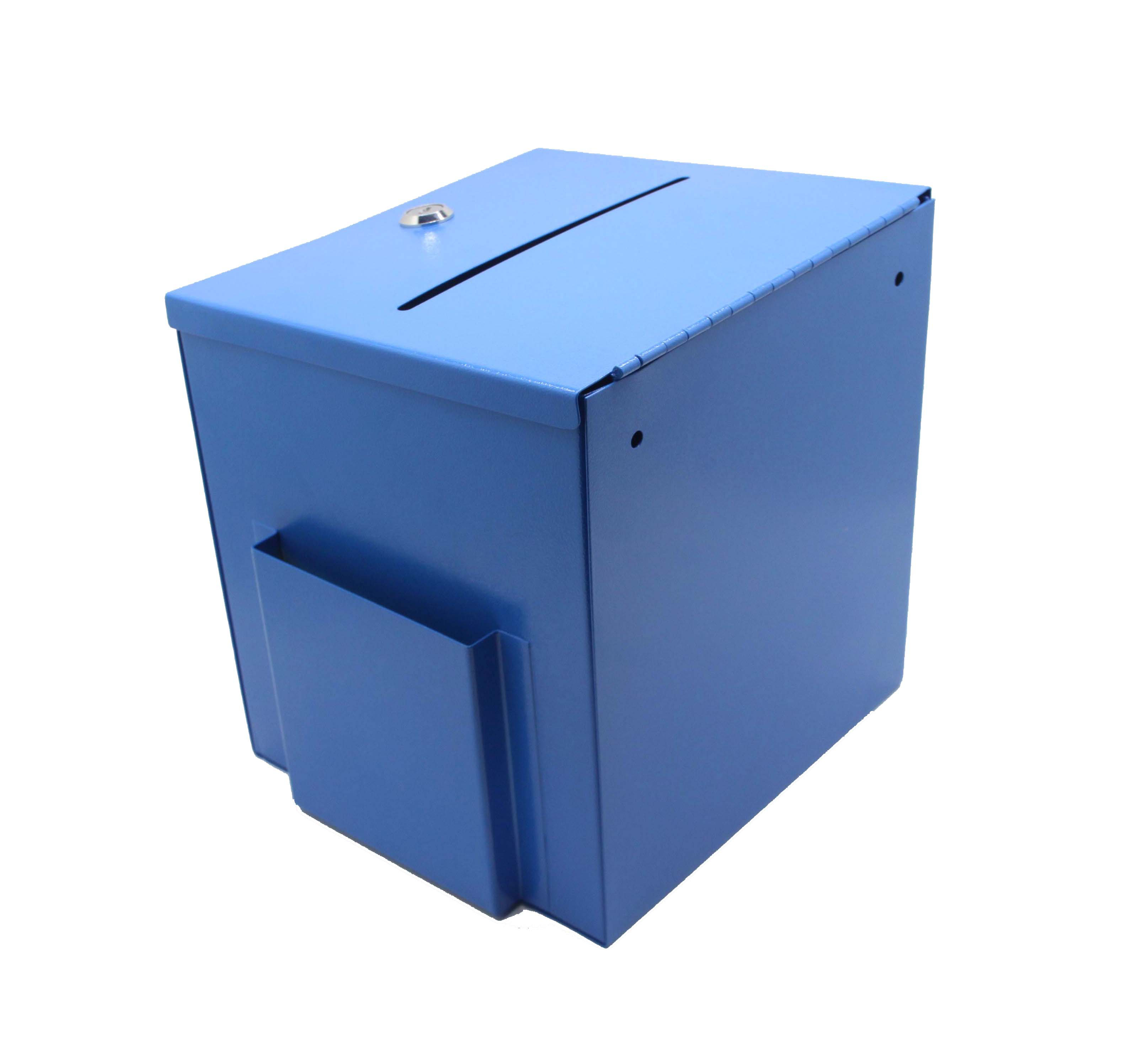 FixtureDisplays Blue Metal Donation Box Suggestion Box 10918-BLUE | Wayfair