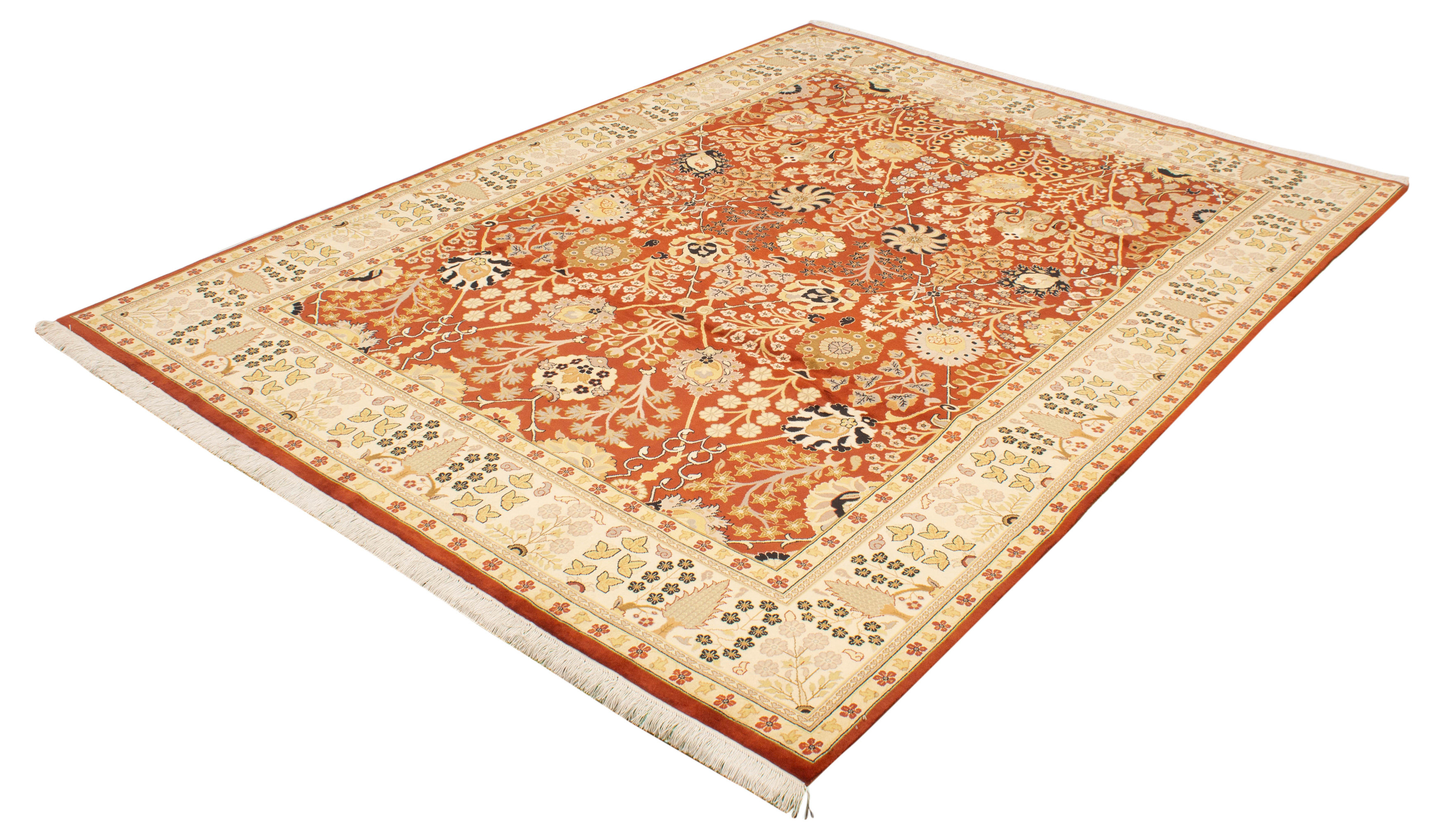 Isabelline One-of-a-Kind Opechee Hand-Knotted 2010s Sarough Ivory 9'1 ...