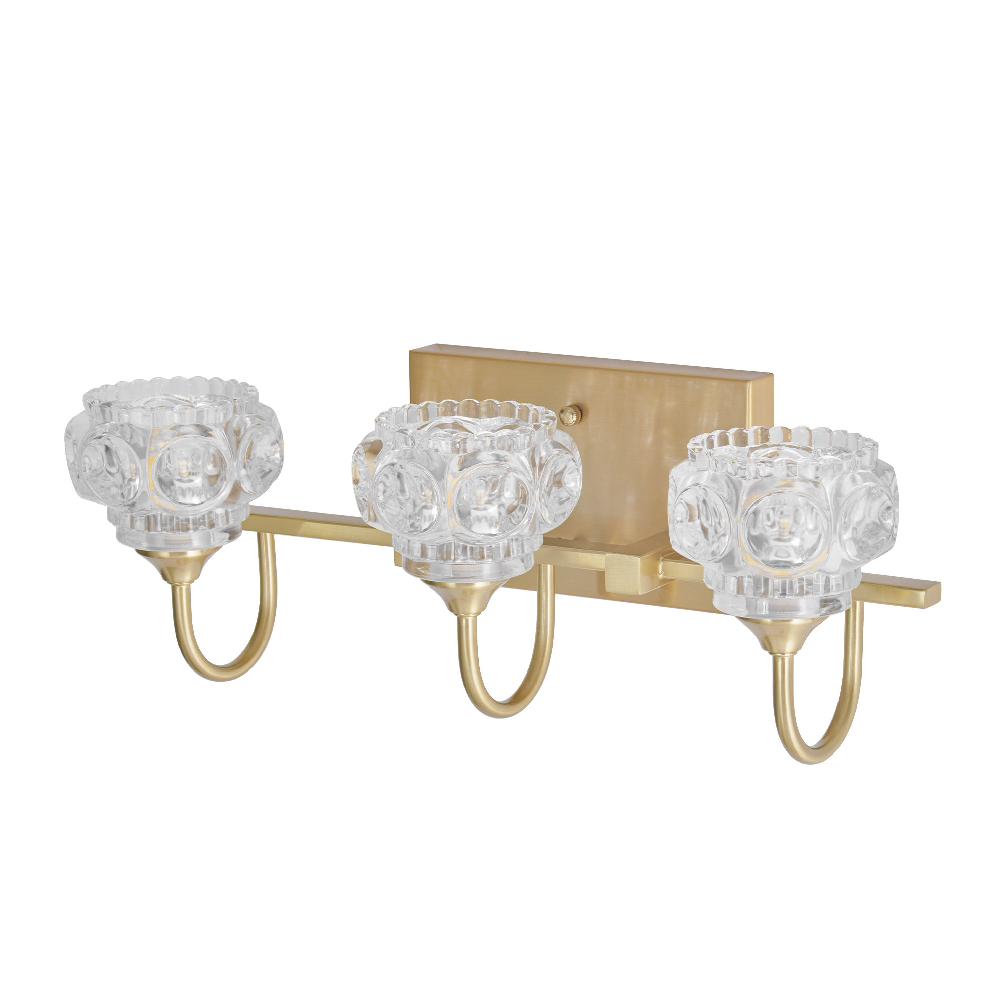 Orren Ellis 3-light Gold Crystal Vanity Light, Modern Bathroom Wall ...