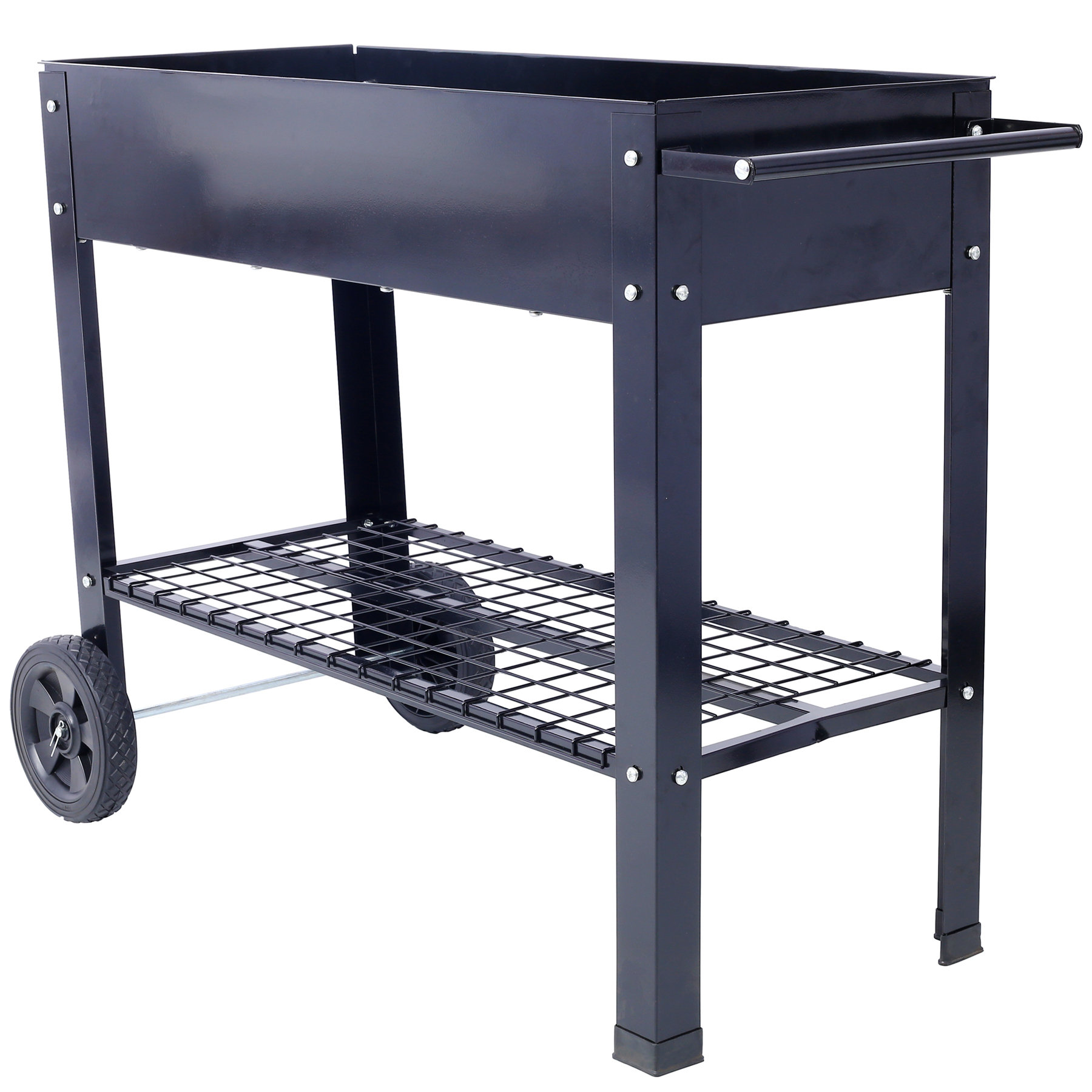 Williston Forge Products Elevated Mobile Raised Ergonomic Metal Planter ...