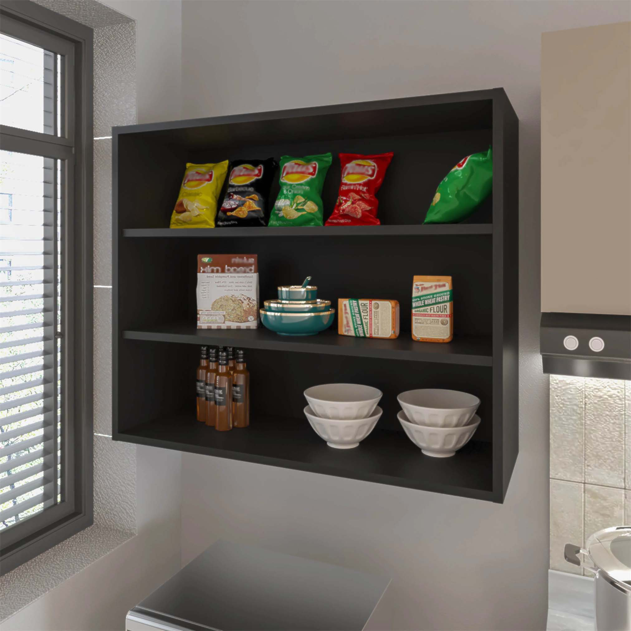 Wrought Studio™ Modern Wall Cabinet with Open Storage, Scratch ...