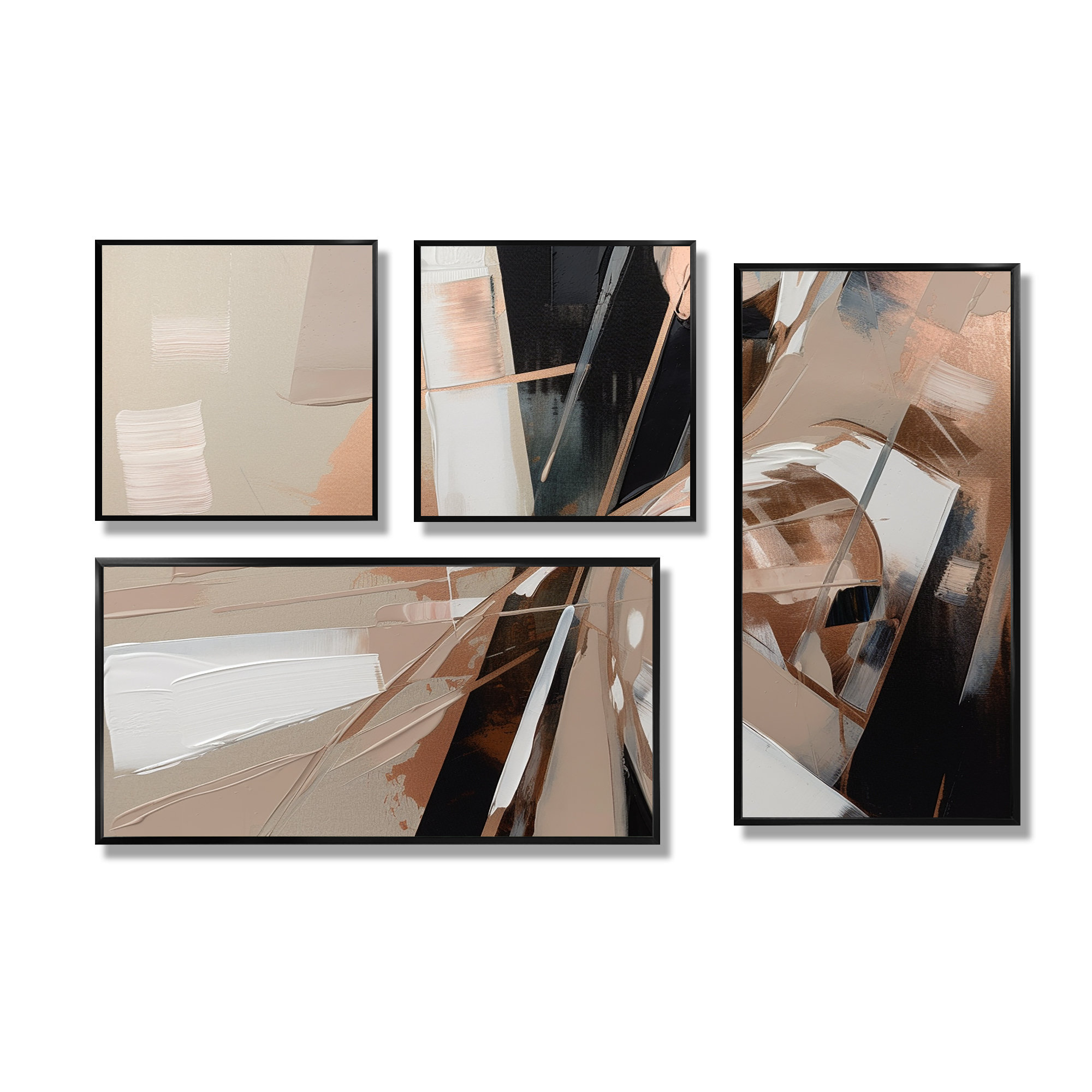 Ivy Bronx Brown And Black Beyond Boundaries V - Brown Wall Art 4 Pieces ...