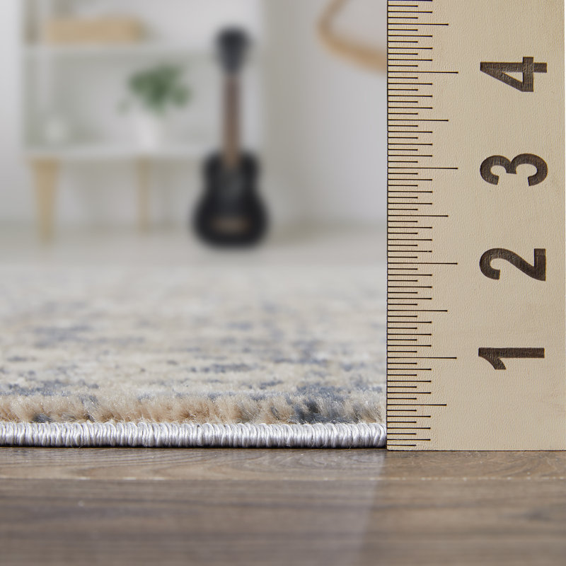 Lark Manor Amair Performance Blue/Cream/Gray Rug & Reviews | Wayfair