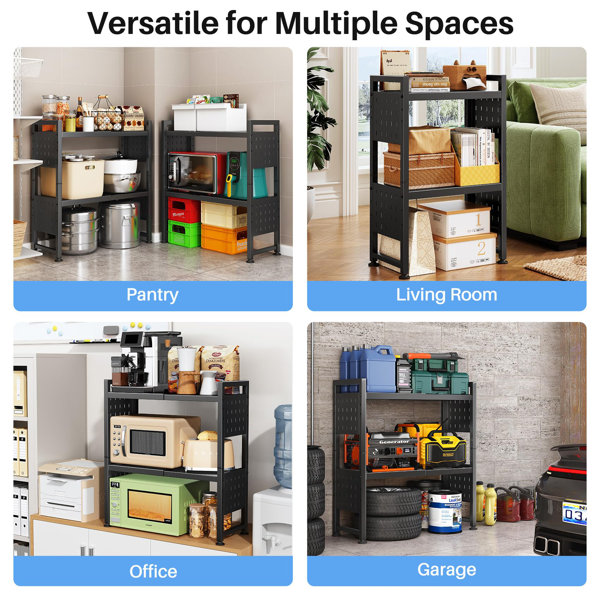 TUHOME FURNITURE LLC Heavy Duty Three-Tier Expandable Adjustable ...