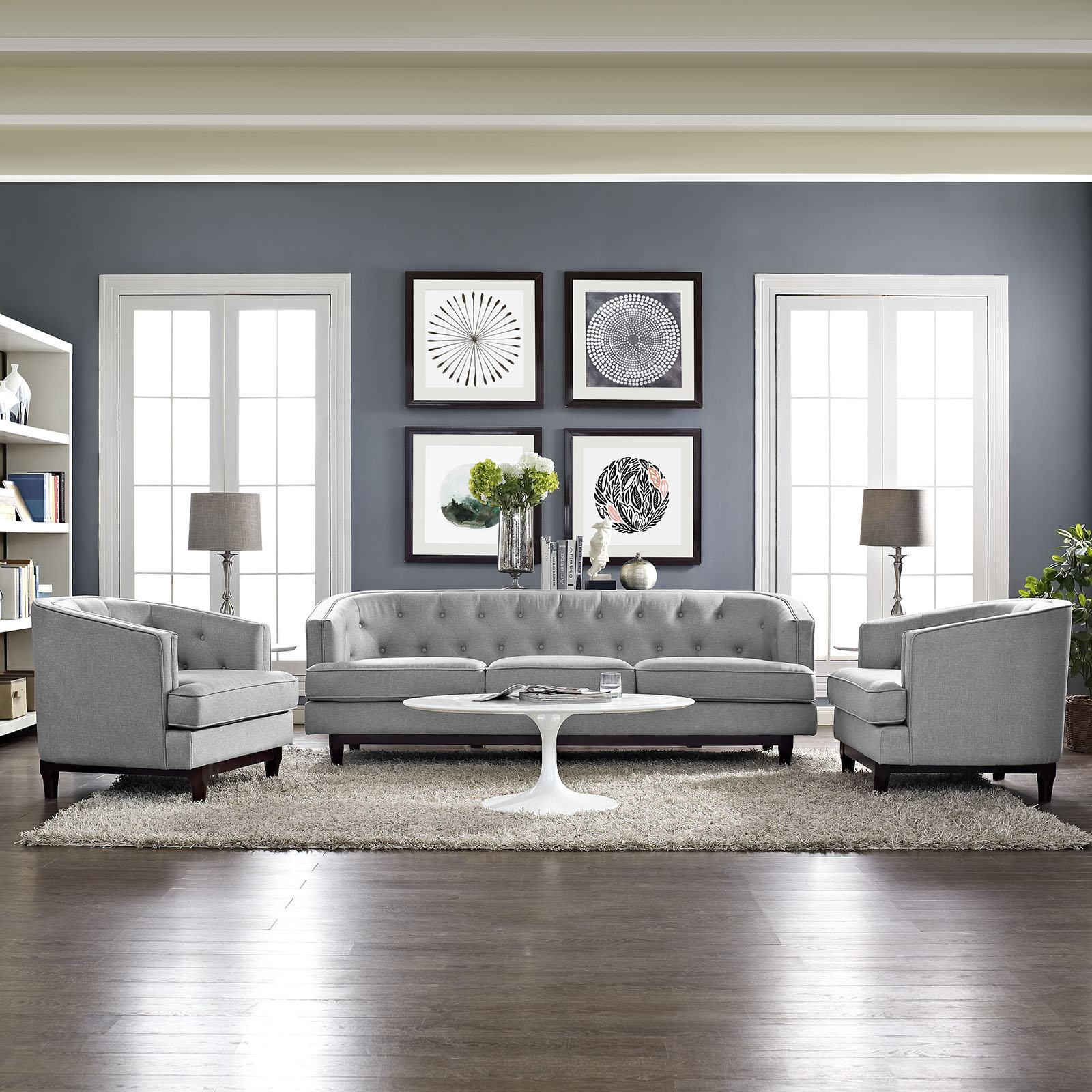 Modway Strick & Bolton Allington Button-tufted Sofa and Chair Set ...