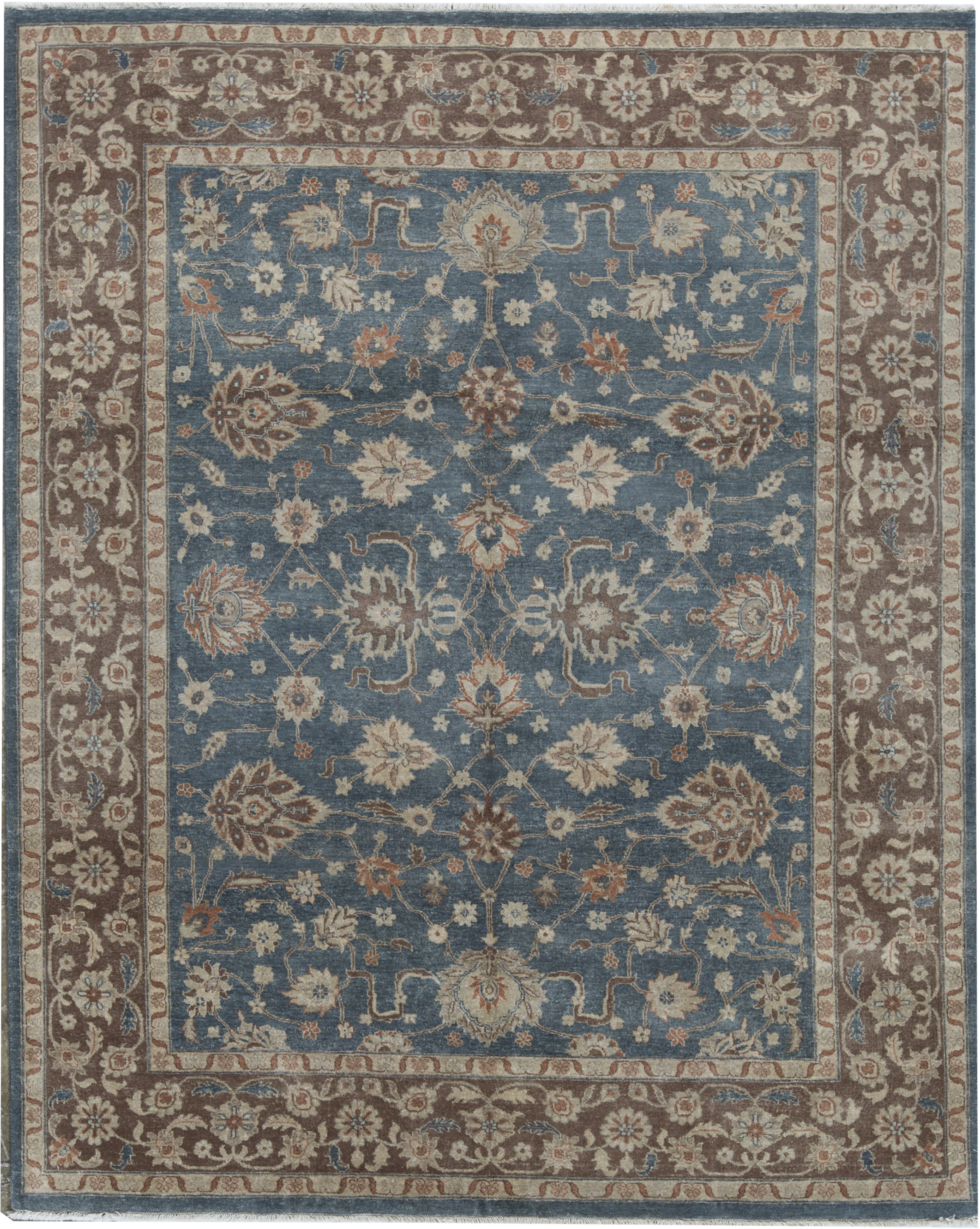 Bokara Rug Co., Inc. Hand-Knotted High-Quality Blue and Brown Area Rug ...