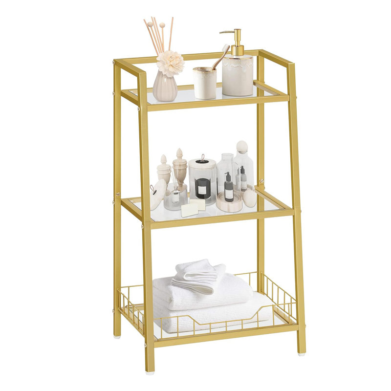 Ivy Bronx 3-Tier Tempered Glass Bookcase, Bathroom Storage Stand | Wayfair