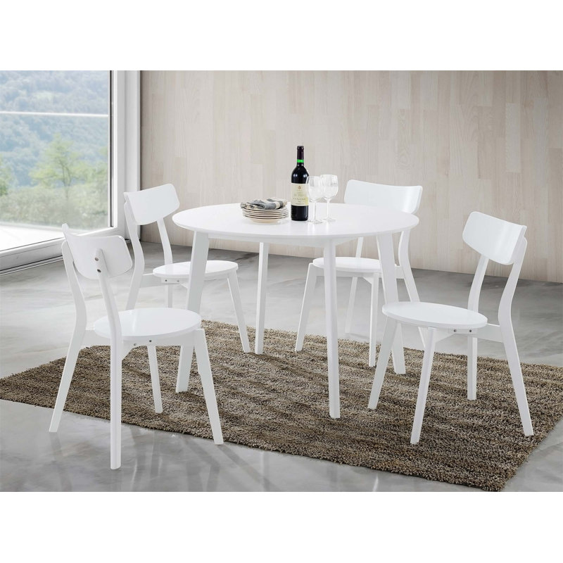 George Oliver Roma Contemporary White Round Dining Table | Wayfair
