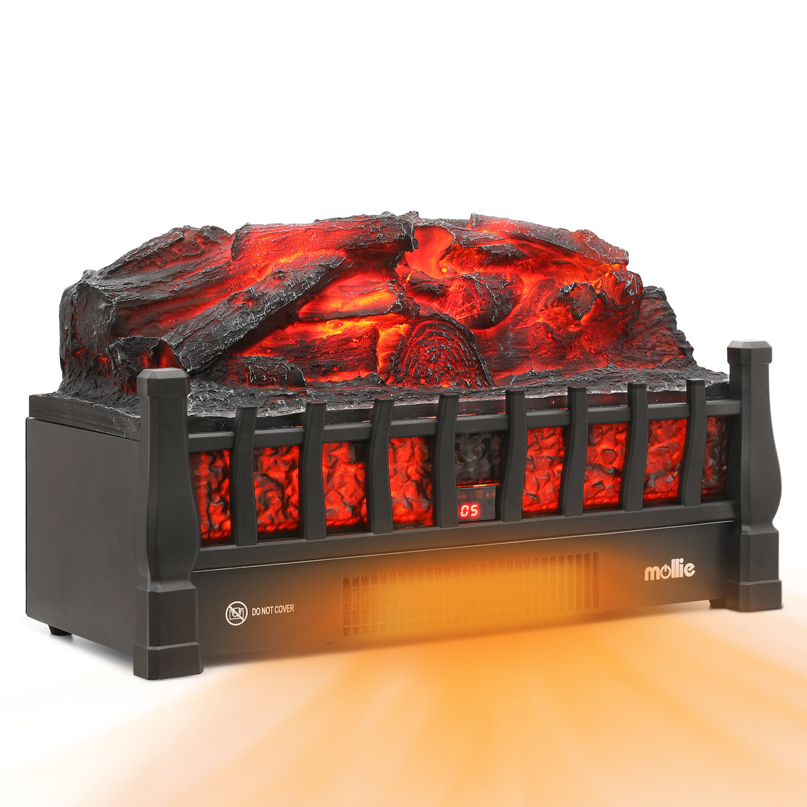 MoNiBloom 20" Electric Fireplace Log Set Heater with Realistic Ember ...