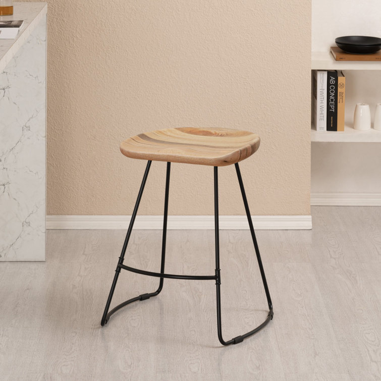 Borough Wharf Aleicia Solid Wood Counter Bar Stool & Reviews | Wayfair ...