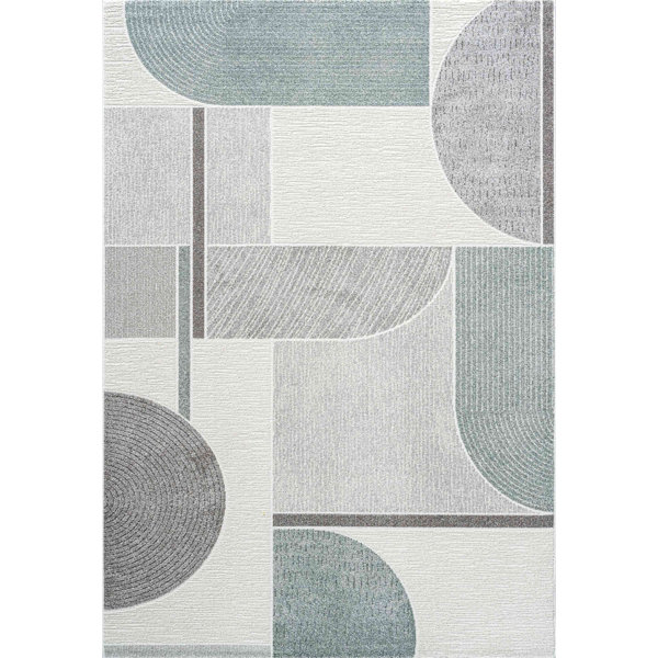 Corrigan Studio Toney Geometric Green Area Rug | Wayfair.co.uk