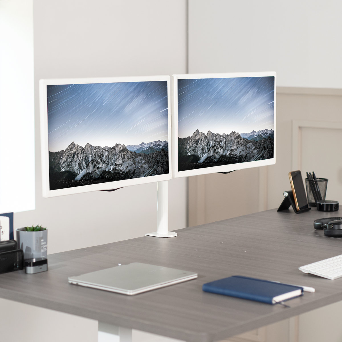 VIVO Dual Monitor Desk Mount Adjustable Stand, Fits Screens up to 30 ...