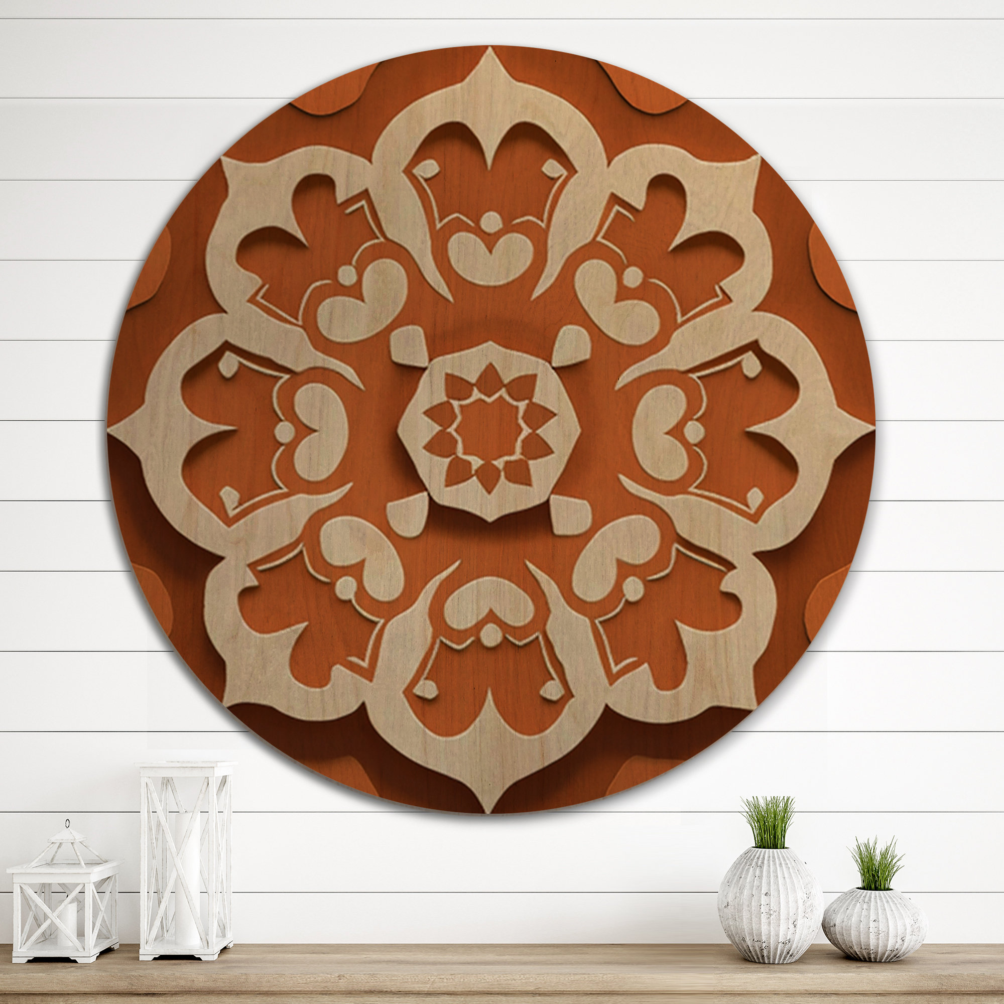 Bungalow Rose Moroccoan Tiles in Earth Tones I - Abstract Tile Wood ...