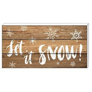 The Holiday Aisle® Let It Snow Vintage Block Sign Decorative Accent ...