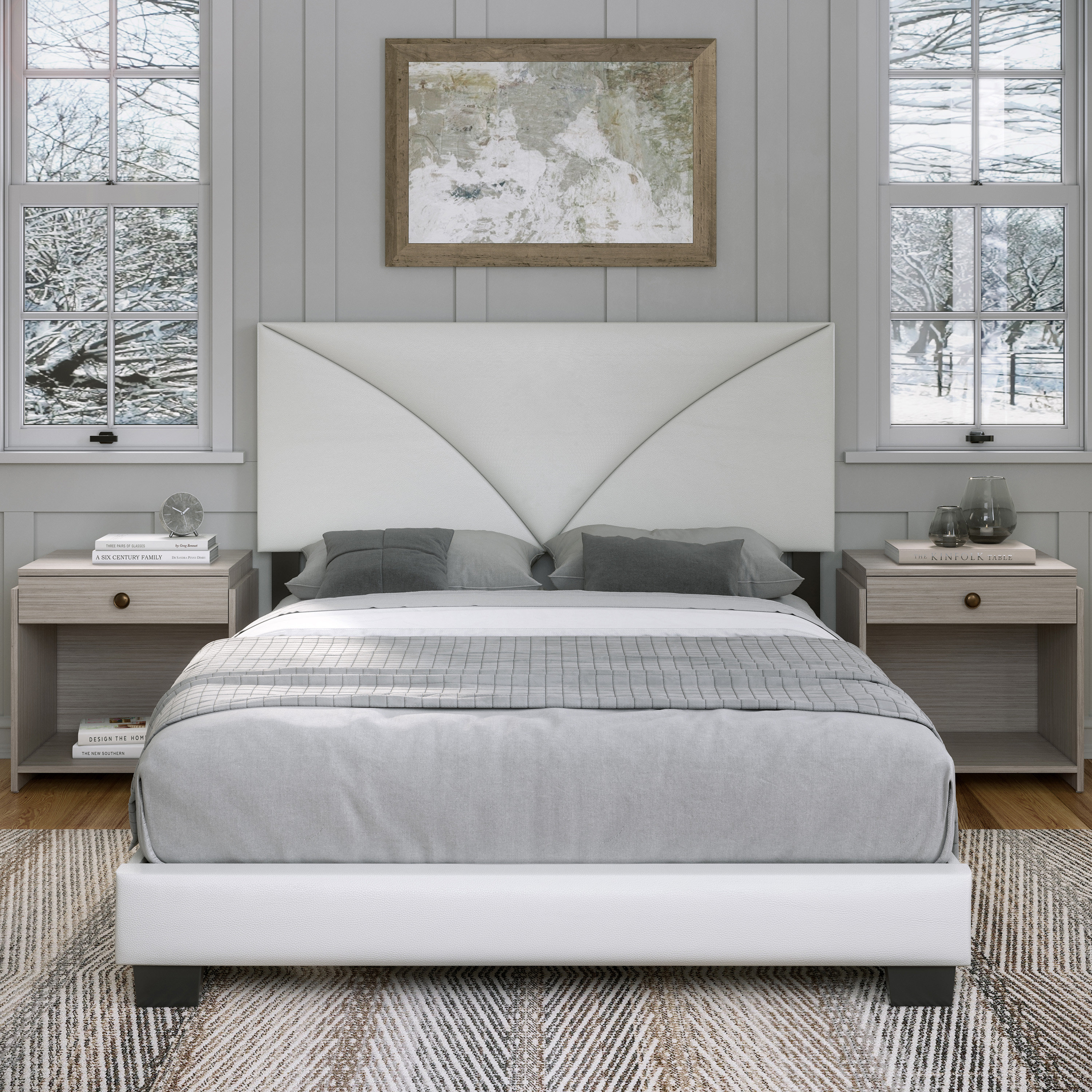 Boyd Sleep Cornerstone Upholstered Faux Leather Platform Bed ...