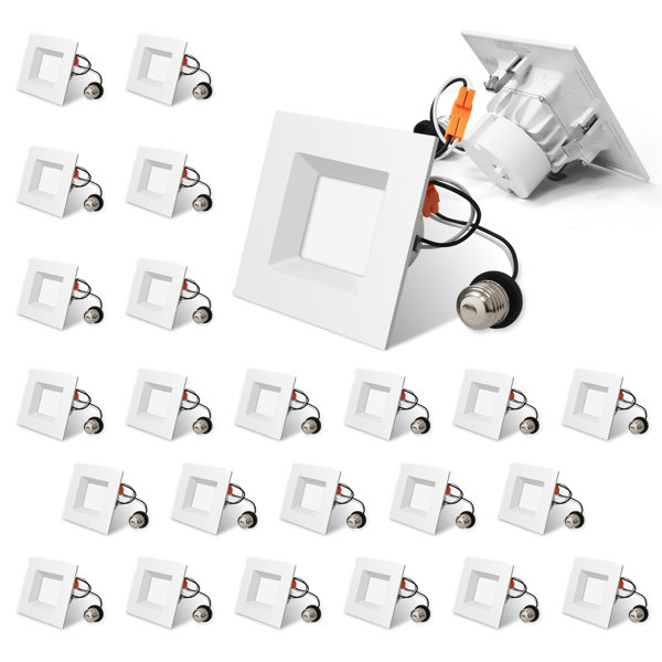 MW LIGHTING 24 Pack 4 inch 5 CCT Selectable LED Square recessed ...